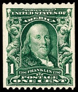 8 Most Valuable 1 Cent Benjamin Franklin Stamps - Future Art Fair